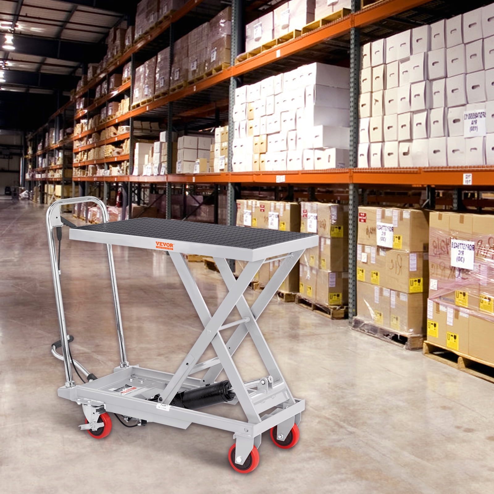 BENTISM Heavy Duty Hydraulic Lift Table Cart with Rolling Platform ...