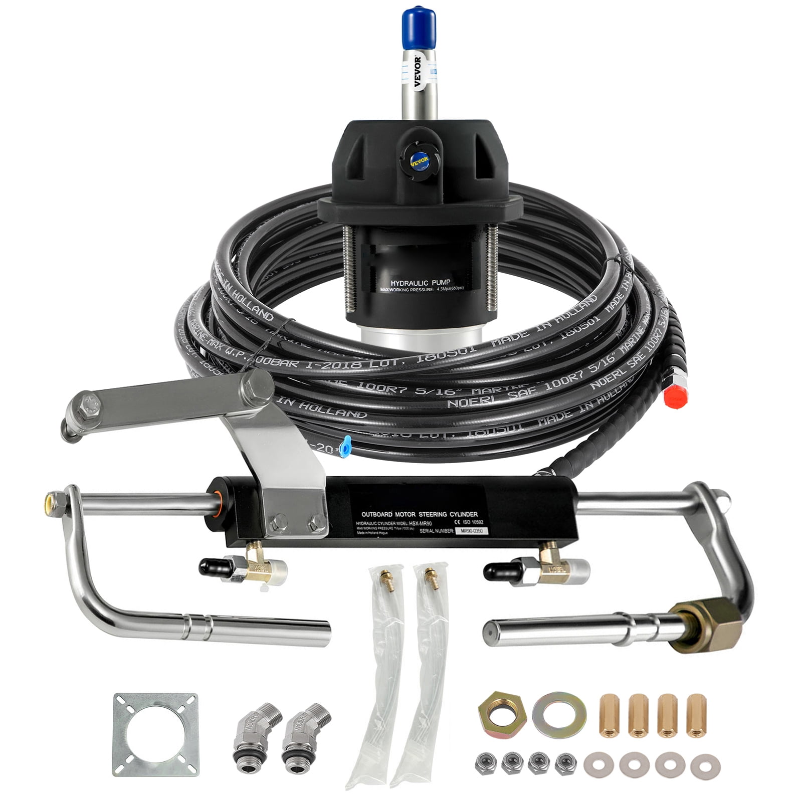 BENTISM 90HP Hydraulic Outboard Steering System Kit with Marine ...