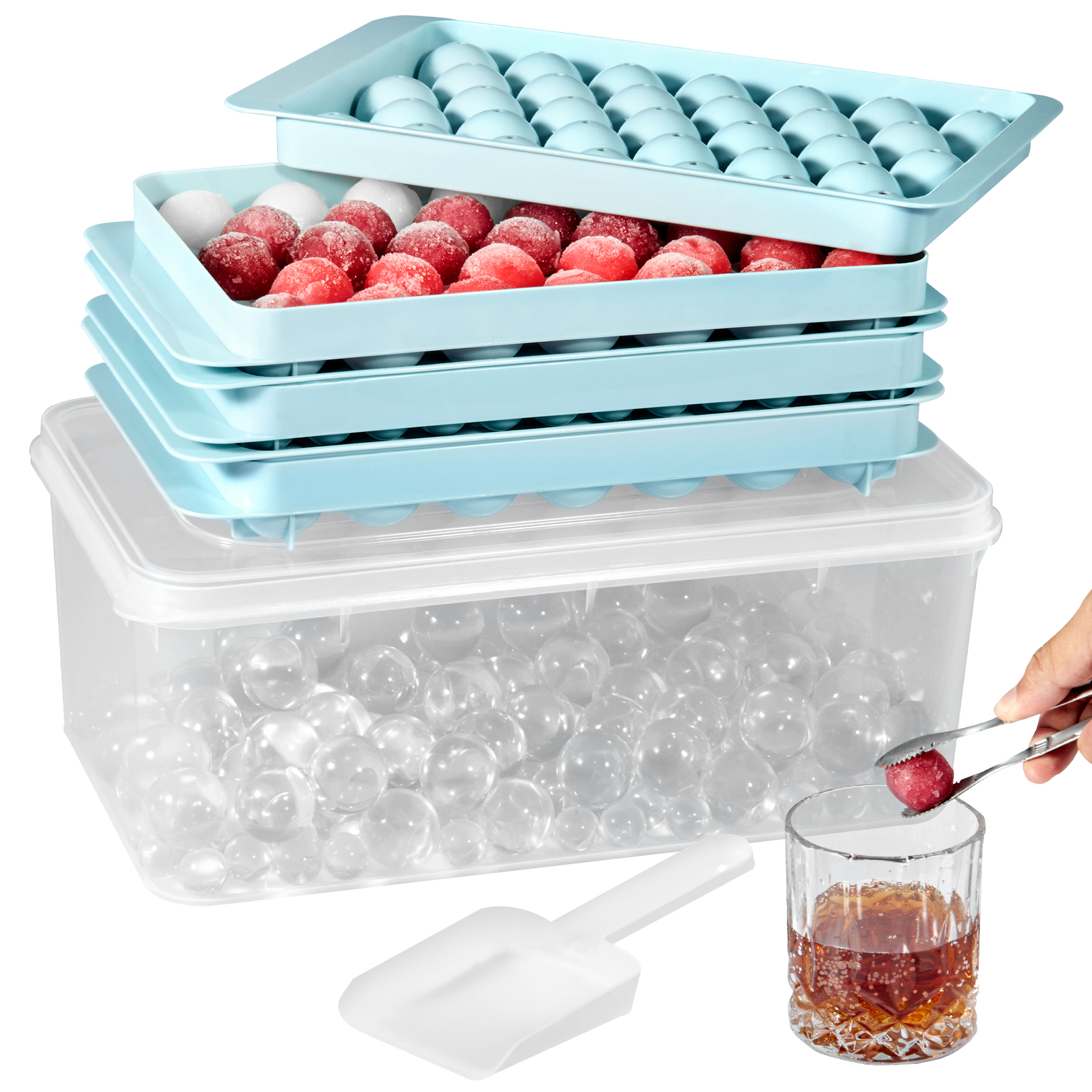 Kitch Easy Release White Ice Cube Tray, 16 Cube Trays (Pack of 2 ...