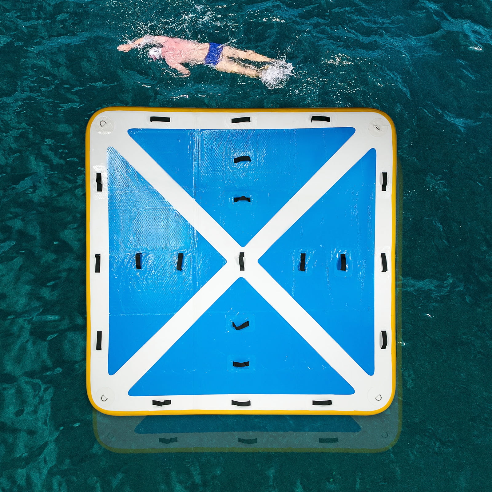 BENTISM Inflatable Dock Platform, Inflatable Floating Dock 8x6 ft with ...