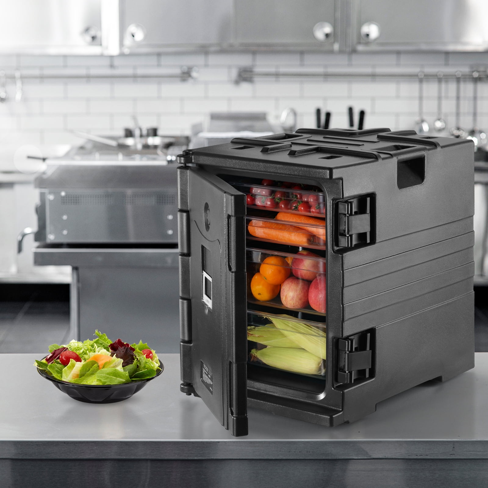 BENTISM Insulated Food Pan Carrier Front Load Catering Box w/ Wheels 82 ...