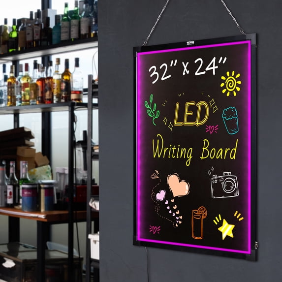 VEVOR LED Message Writing Board 32"x24" Illuminated Erasable Lighted ...