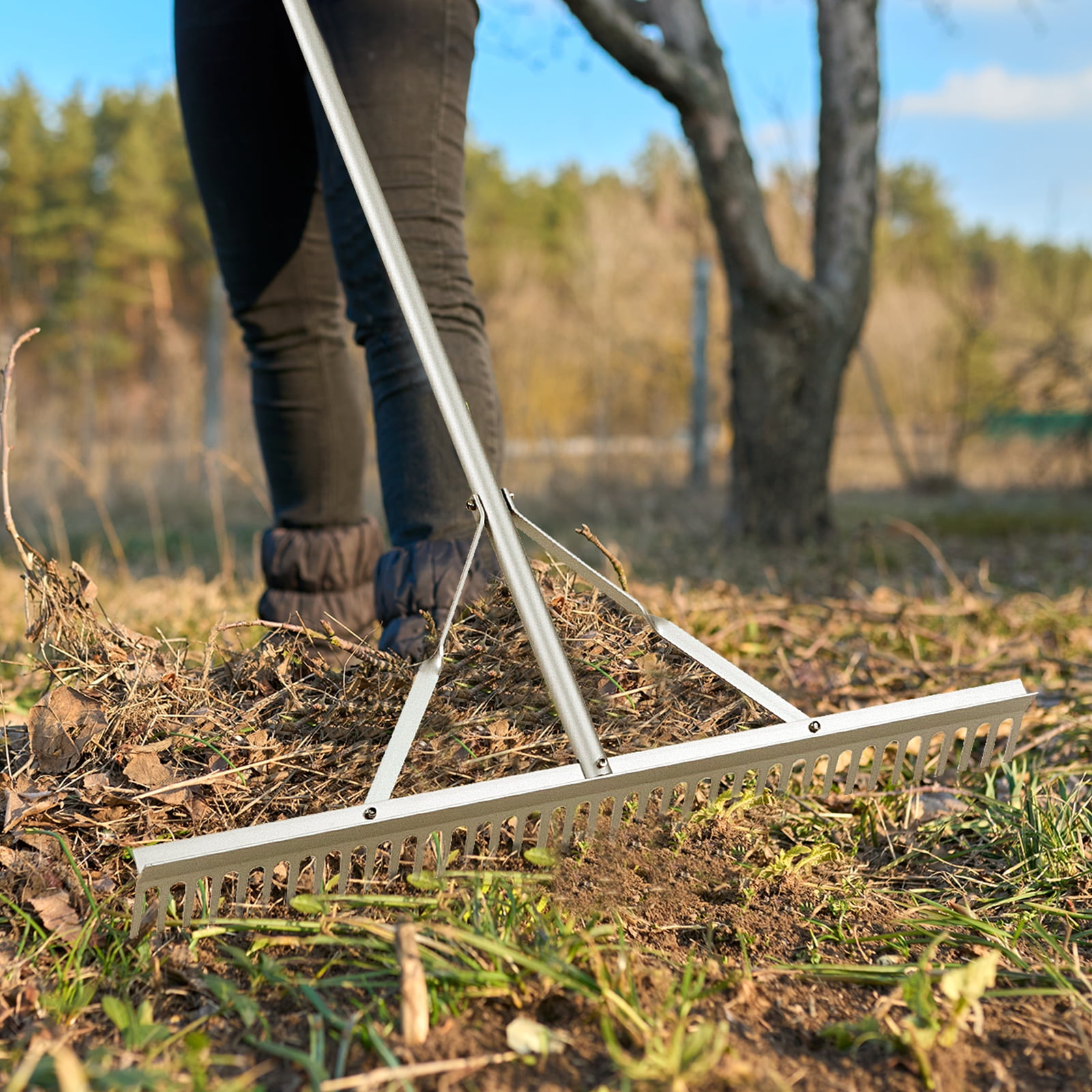 BENTISM Landscape Rake 36" Head Aluminum Landscape Rake 75" Adjustable ...