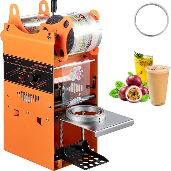 VEVOR Manual Tea Cup Sealer Machine Manual Cup Sealer Orange 300-500 ...