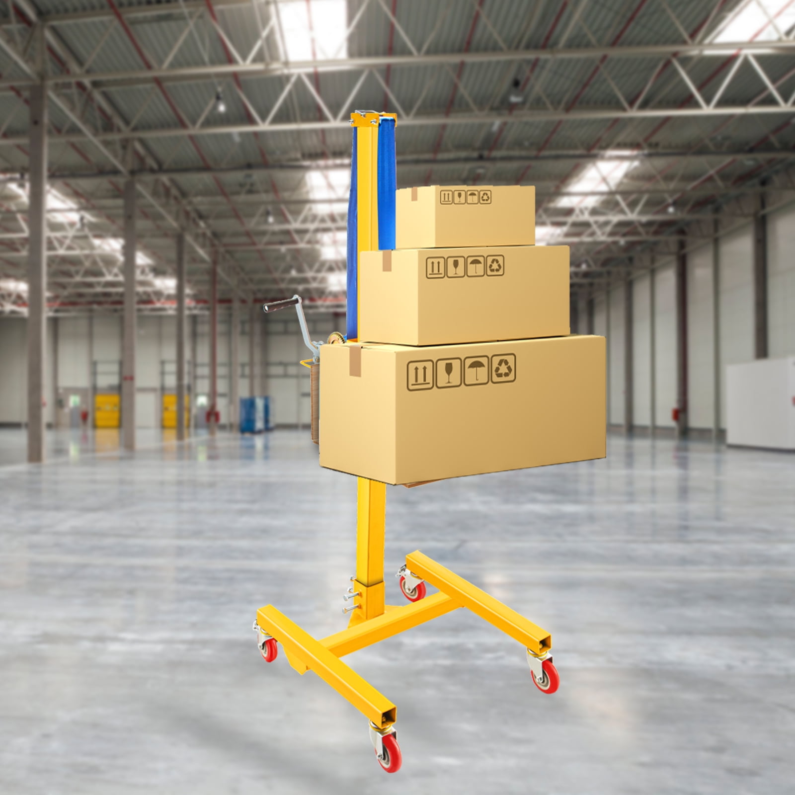 BENTISM Manual Winch Stacker Material Lift 72" Max Height 331 lbs ...