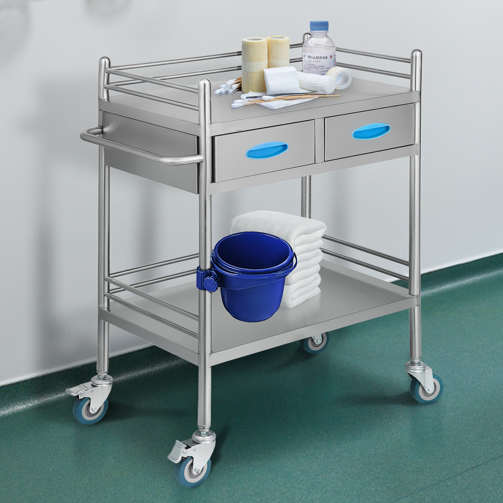 Wilmar W54006 Service Cart With Tool Holder, Bins And Drawer - Walmart.com