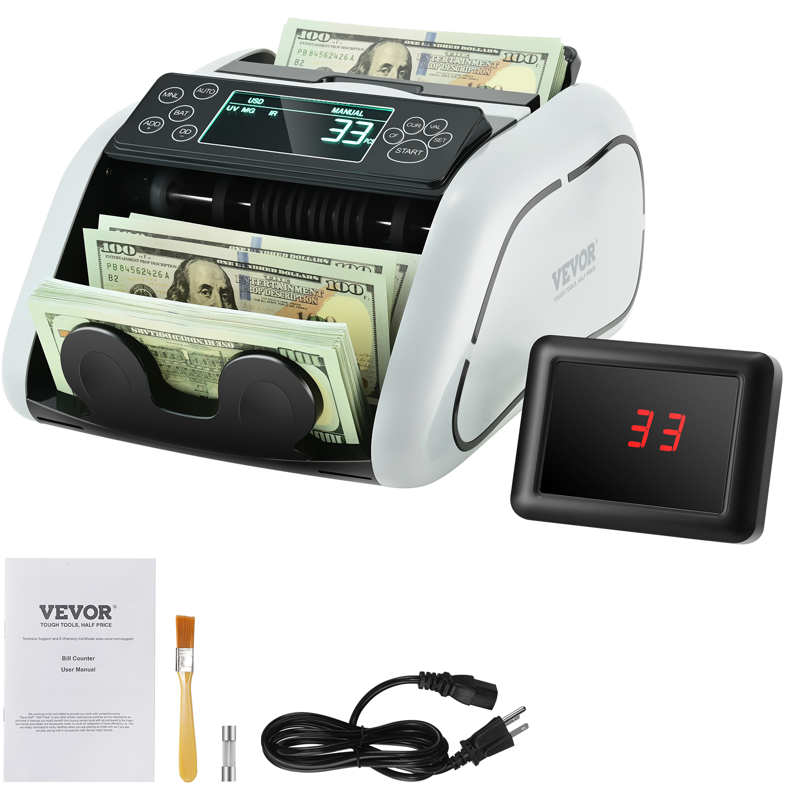 TOPSHAK Professional Multiple Currencies Money Counter Machine, 3 ...