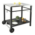 VEVOR Movable Outdoor Grill Dining Cart 2 Tier Pizza Oven Stand ...