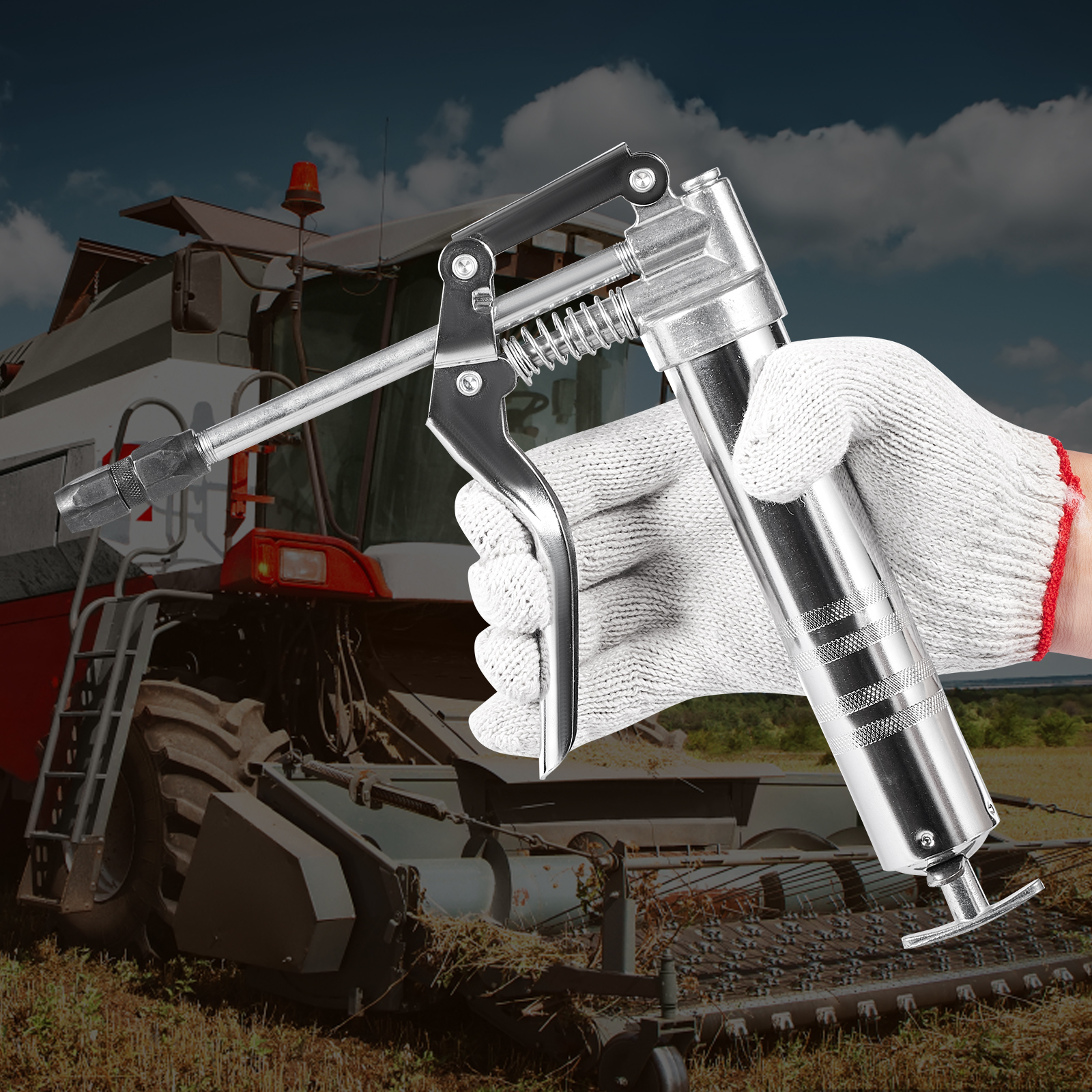 BENTISM Pistol Grip Grease Gun 6000psi 140z Heavy Duty Manual Grease ...