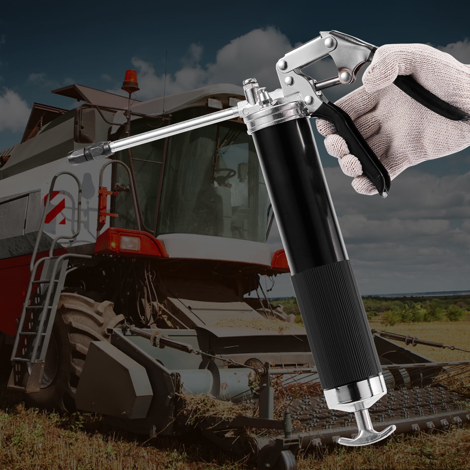 BENTISM Pistol Grip Grease Gun 6000psi 140z Heavy Duty Manual Grease ...