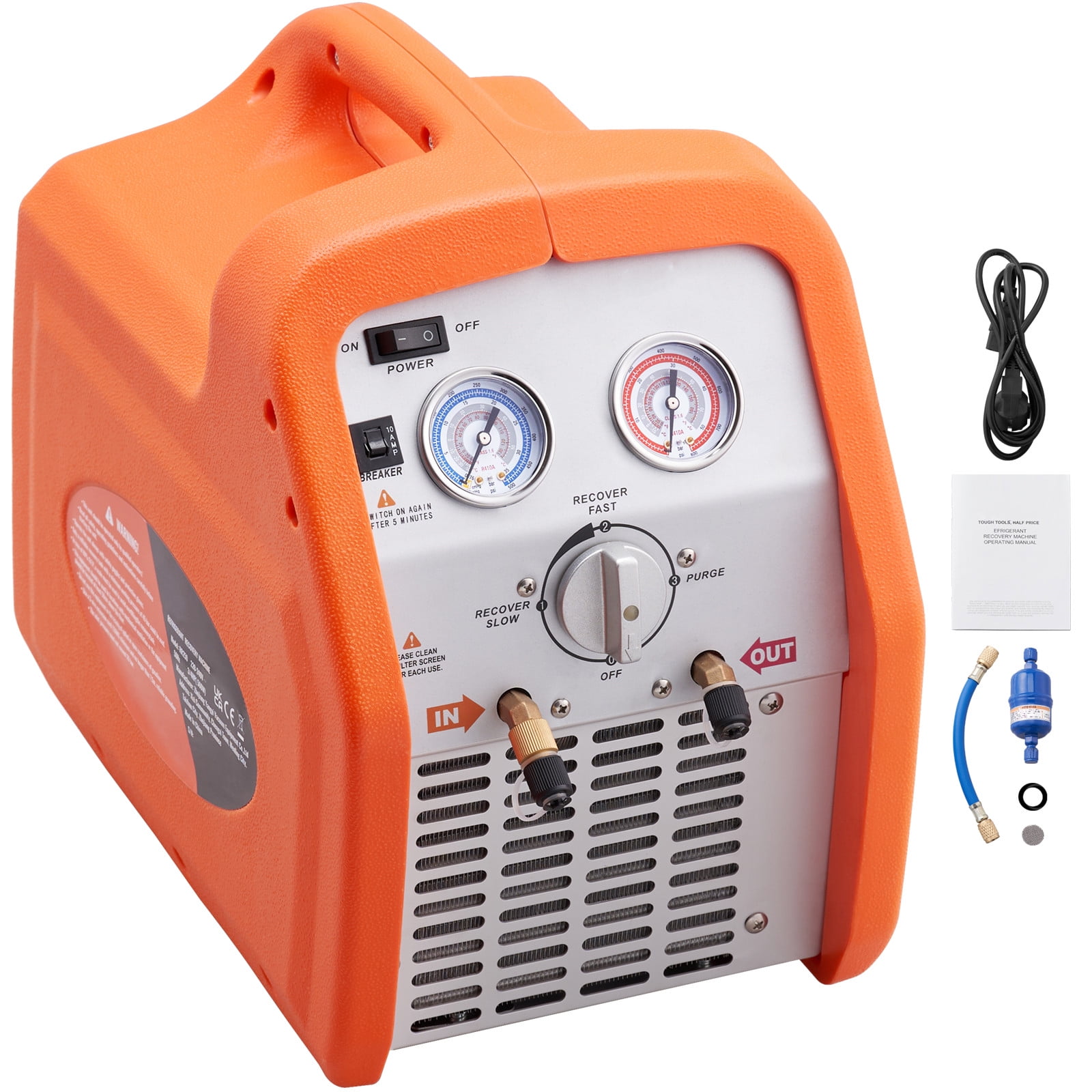 VEVOR Portable 3/4 HP Refrigerant Recovery Machine AC 120V 60Hz for ...