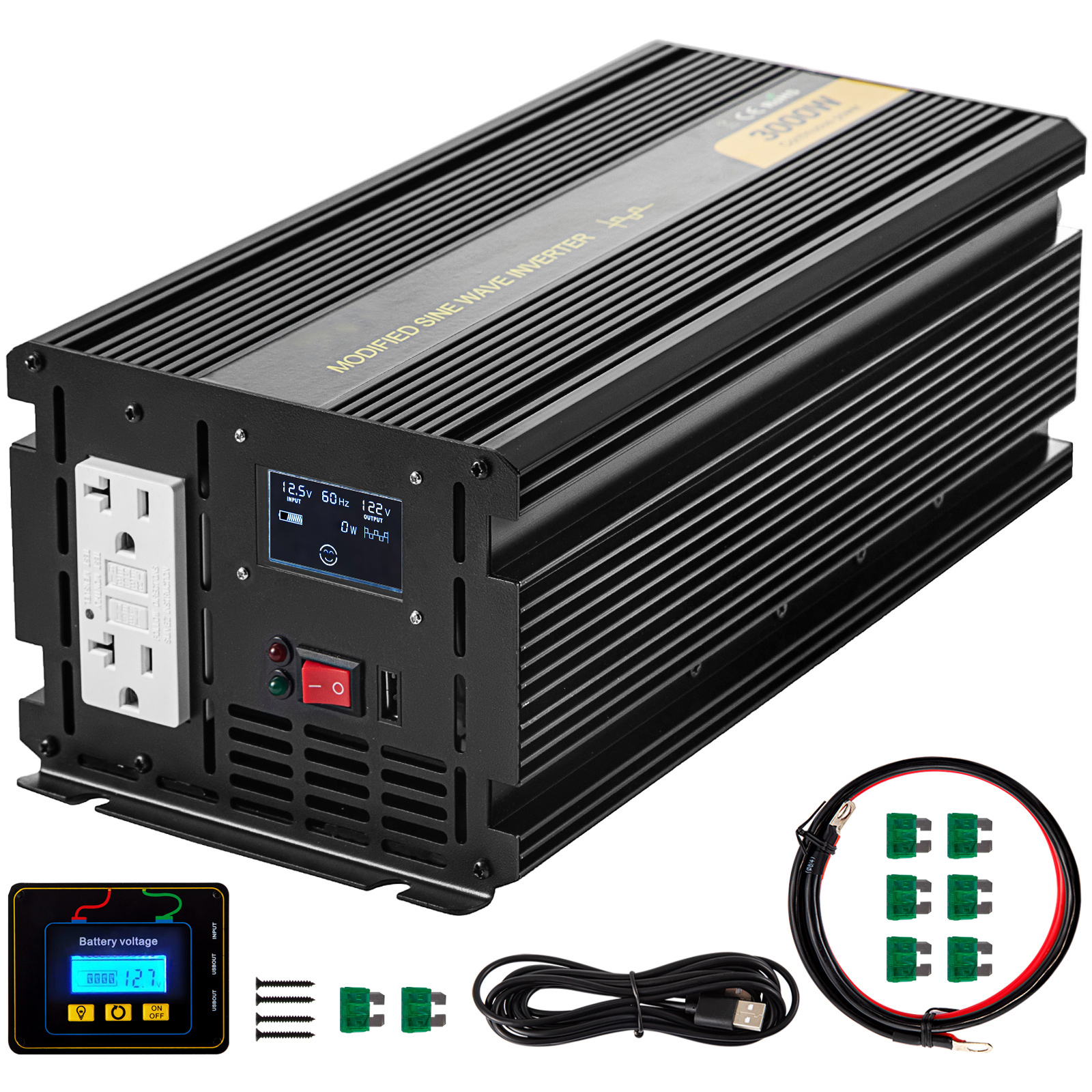 Inverter, X-Power 3000W 12V Mod. Sine - Walmart.com