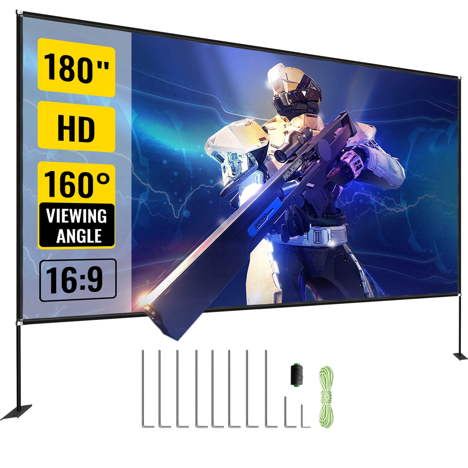 VEVOR Projector Screen Outdoor Movie Screen w/ Stand Portable Movie ...