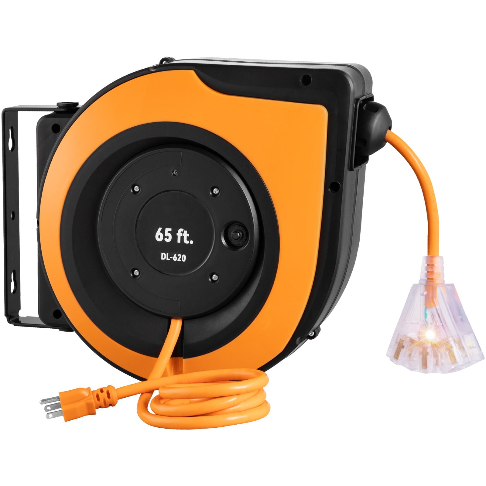 BENTISM Retractable Extension Cord Reel Power Cord Reel 65FT 12AWG/3C ...