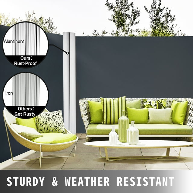 BENTISM Retractable Side Awning Patio Screen Retractable Fence ...