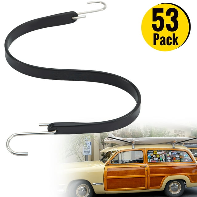 BENTISM Heavy Duty Rubber Bungee Cords with S Hooks, 53 Pack 21" Long ...