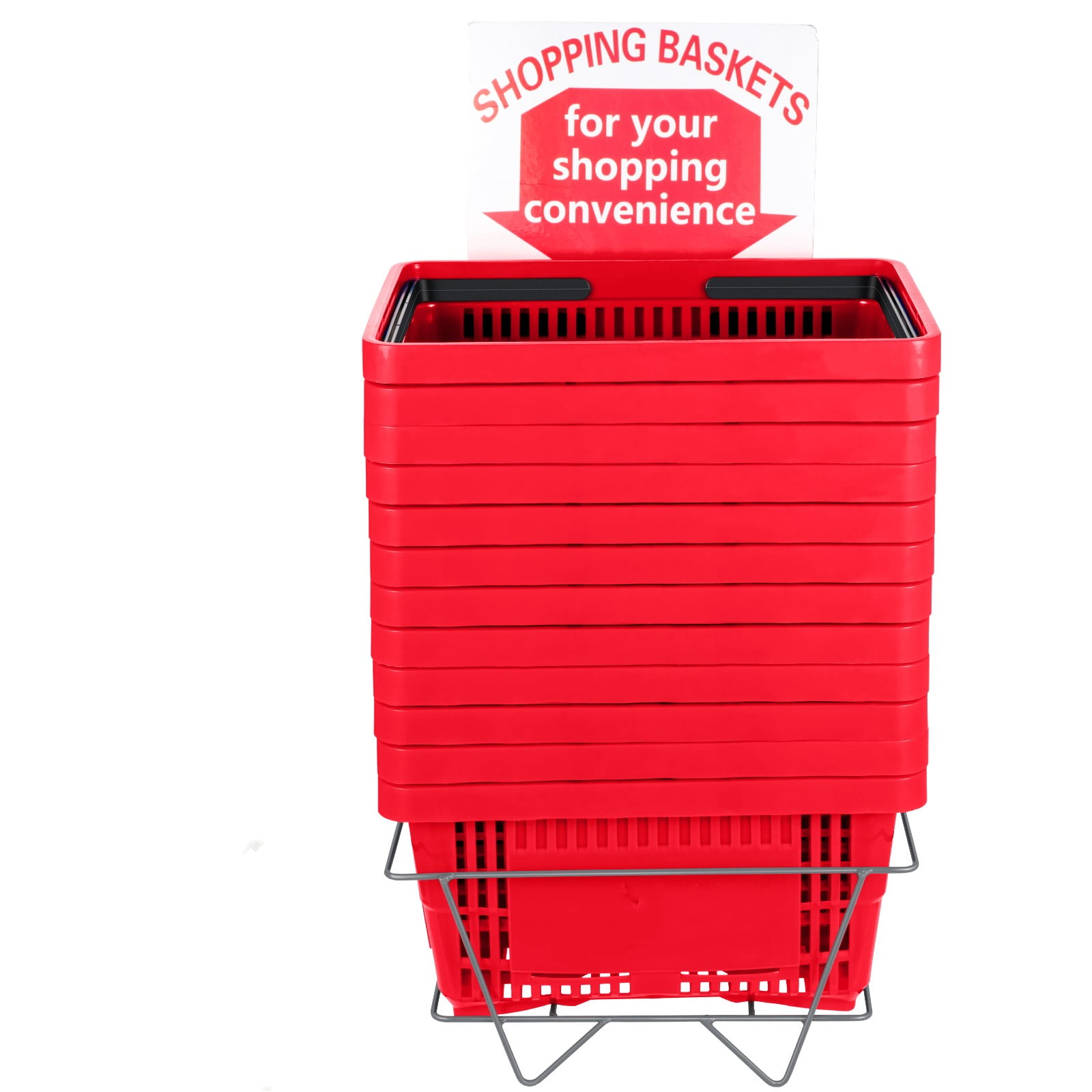 VEVOR Shopping Basket Store Baskets 16.9" x 11.8" w/ Plastic Handle ...