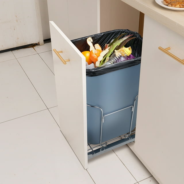 BENTISM Single Pullout Waste Container Kitchen Trash Can 35L with Soft ...