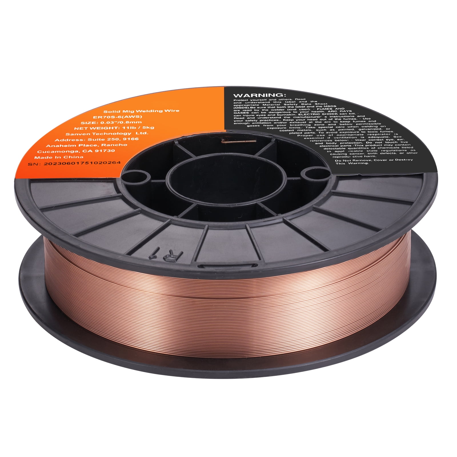 VEVOR Solid MIG Welding Wire ER70S-6 0.03-inch 11LBS Mild Steel MIG ...