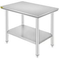 VEVOR Stainless Steel Commercial Kitchen Work Food Prep Table 24"x36 ...