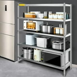 BENTISM Stainless Steel Shelving Adjustable Storage Shelf 5-Tier ...