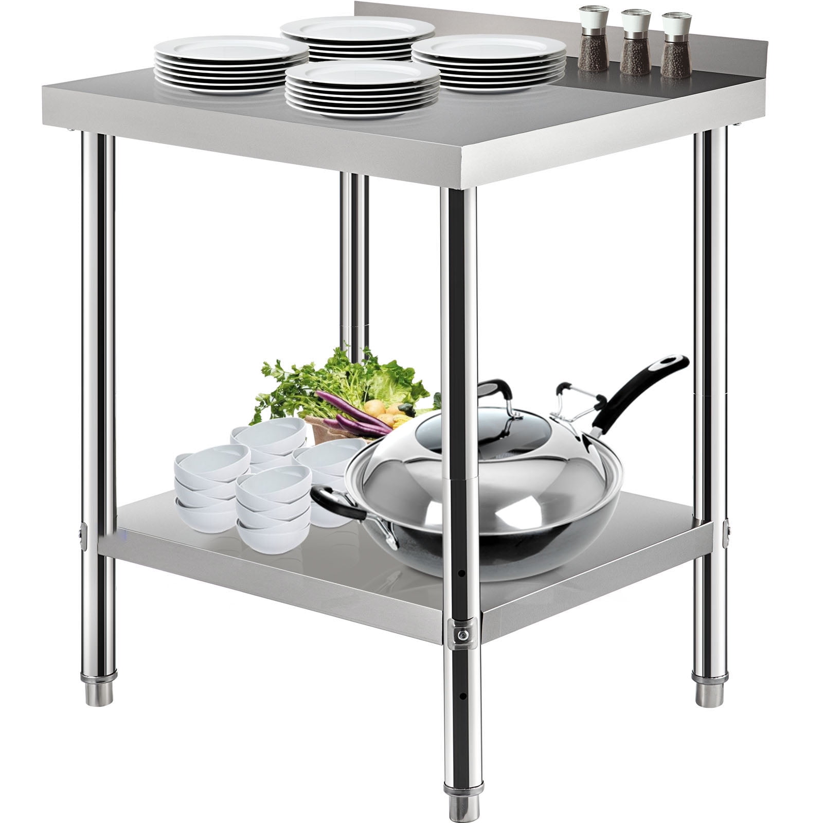 BENTISM Top Kitchen Restaurant Stainless Steel Work Prep Table with ...