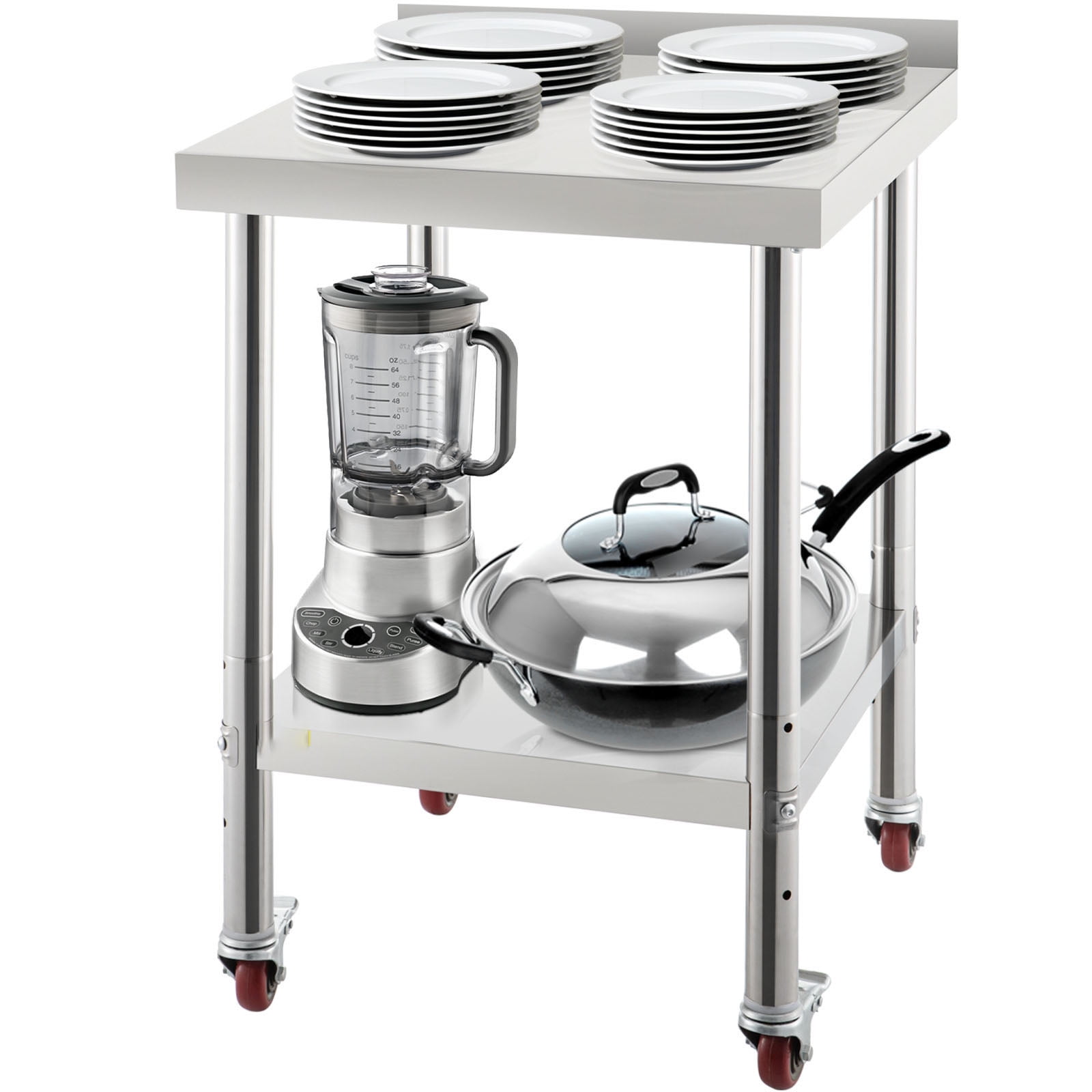 BENTISM Stainless Steel Work Prep Table Kitchen Work Table 24x24in with ...