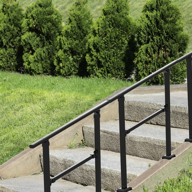 BENTISM Stair Handrail Railing 3 ft 3 Steps w/ Installation Kit Carbon ...