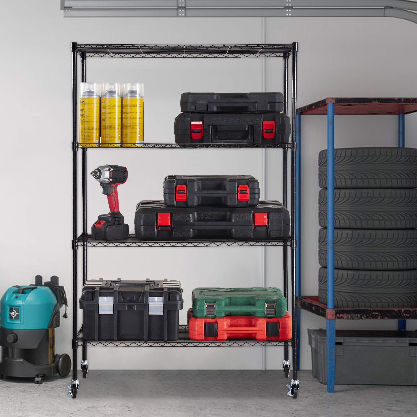 ZenSports 4-Tier Storage Shelving Unit 320lbs Adjustable Wire Rack ...