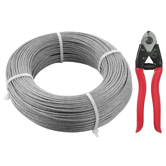 VEVOR T316 Stainless Steel Cable Steel Wire Rope 1/8" 300 ft 7x7 Cable ...