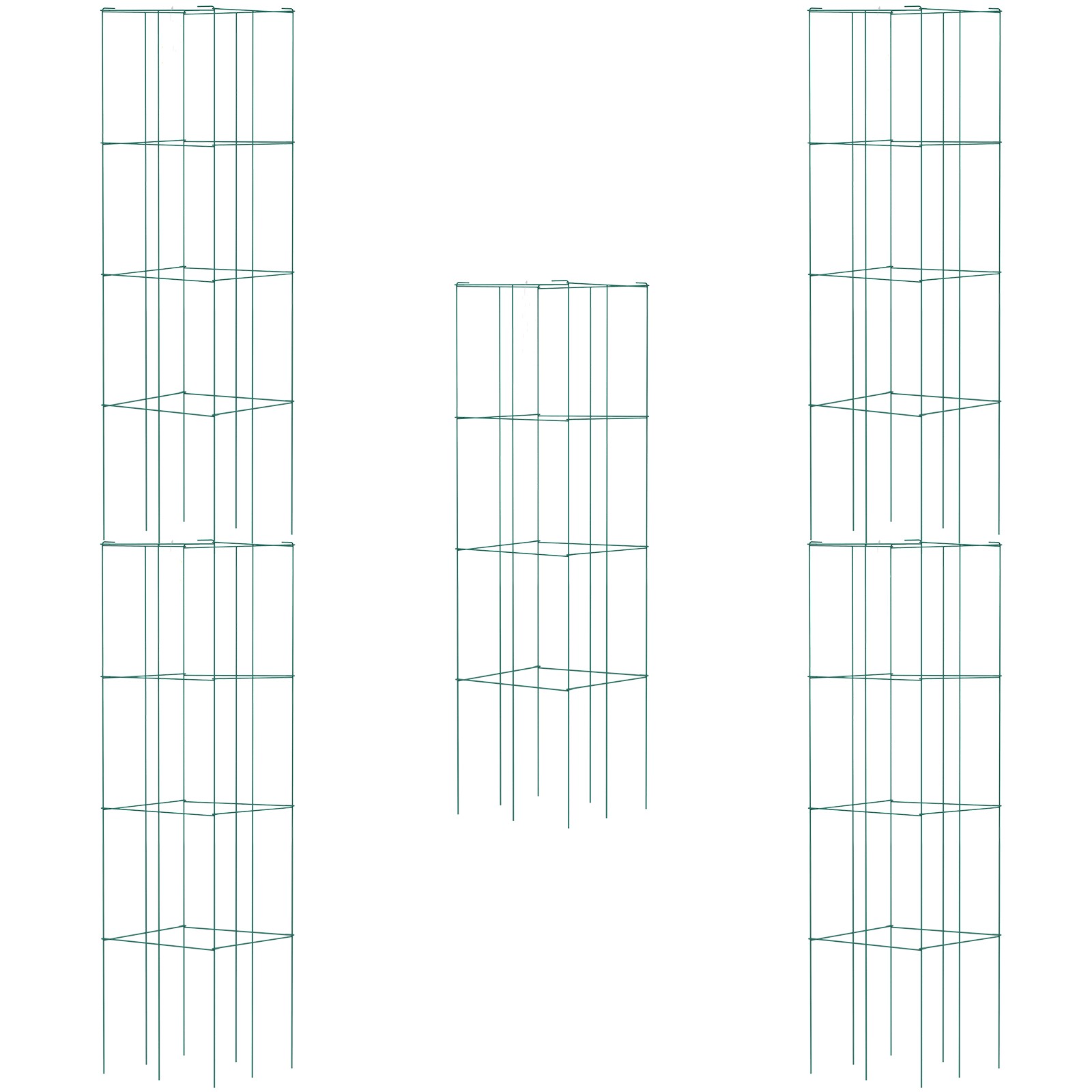 BENTISM 5Pack Tomato Cages Plant Support, Square Steel 3.8FT Green ...