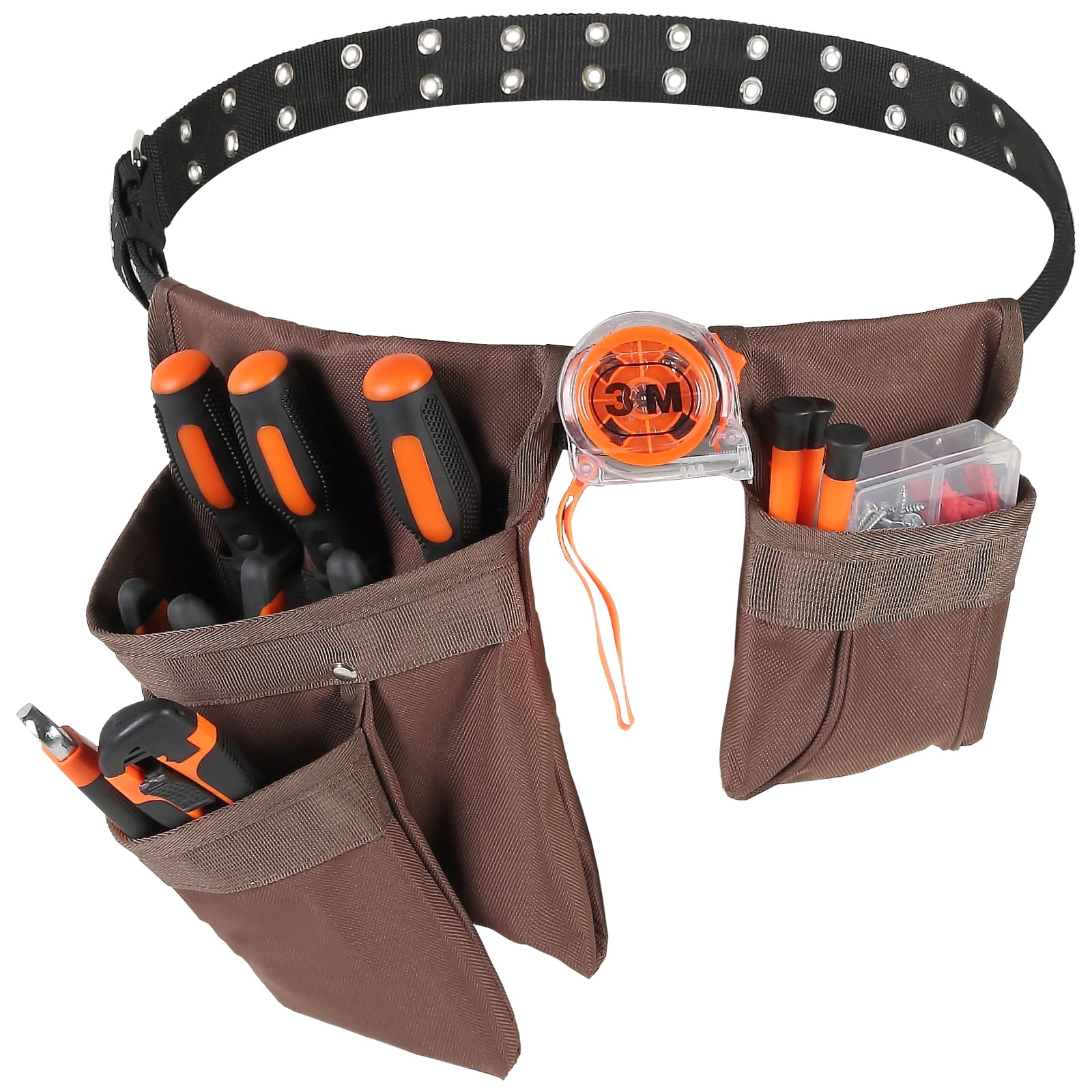 VEVOR Tool Belt Carpenter Construction Tool Pouch 13 Pockets 29"-54 ...