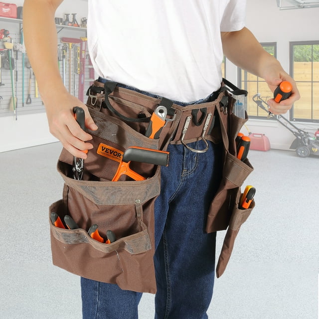 BENTISM Tool Belt Carpenter Construction Tool Pouch 19 Pockets 32"-54" Waist Size - Walmart.com