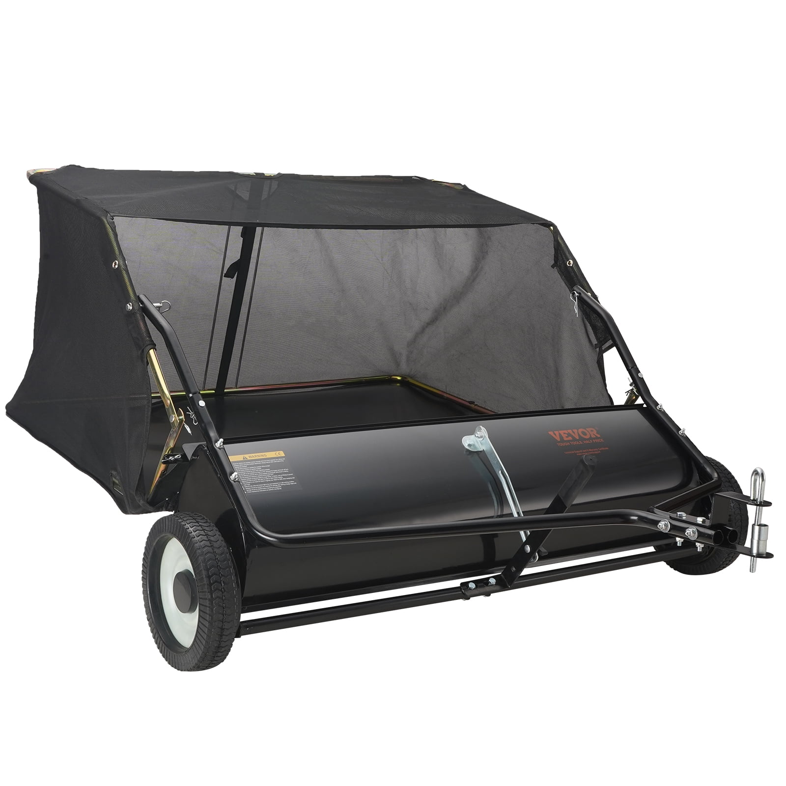 BENTISM Tow Behind Lawn Sweeper 44 Inch, 25 cu. ft Large Capacity Heavy ...