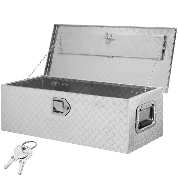 BENTISM Truck Tool Box 30"x13"x9.6" Heavy Duty Aluminum Bar Tread Truck Tool Box for Pick Up ...
