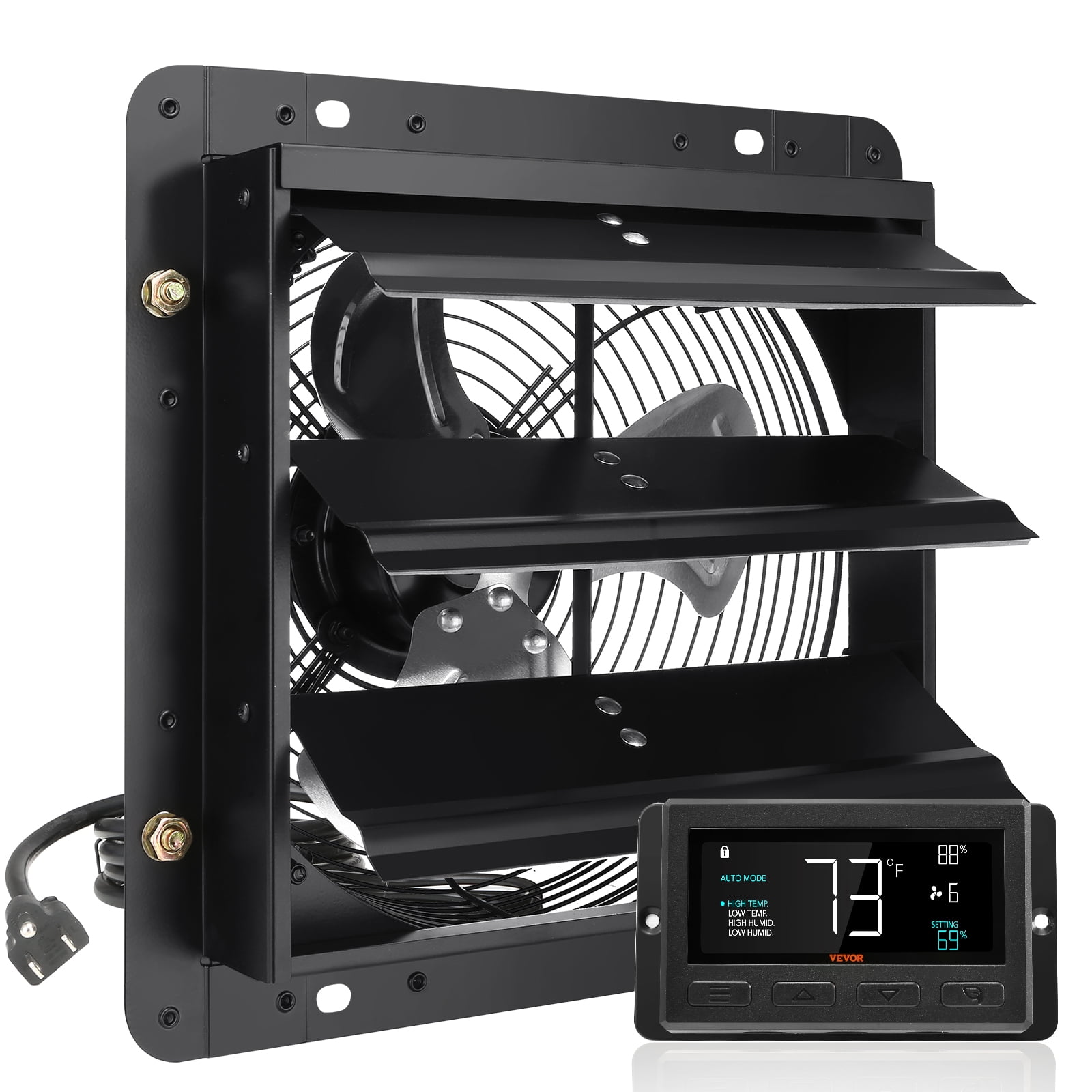 BENTISM VV-ECPQS-10 820 CFM 15W Aluminum Alloy Shutter Exhaust Fan ...