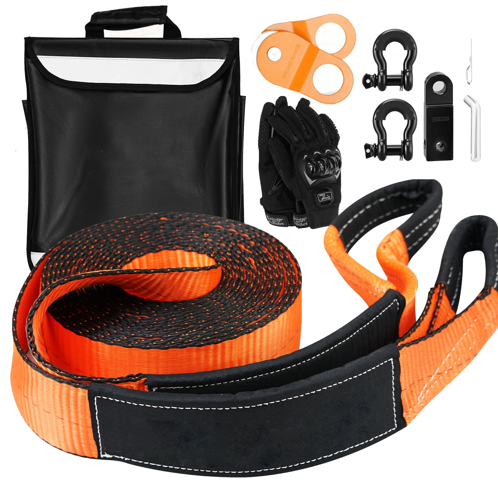 VEVOR Winch Recovery Kit Tow Strap Shackle Emergency Kit 3" x 30' 30000 ...