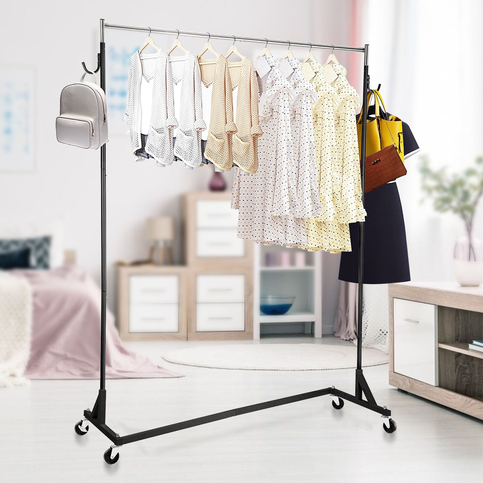BENTISM Z-Truck Clothing Rack Rolling Garment Z Rack Lockable Casters ...