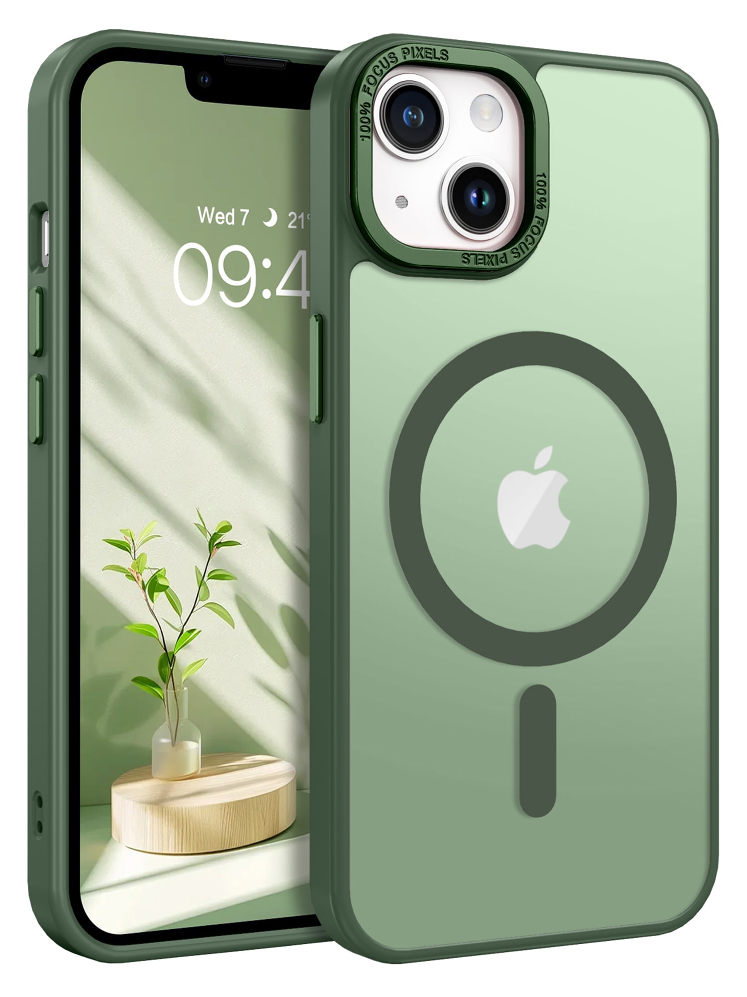 BENTOBEN Case for Iphone 13/14, 6.1" Slim Translucent Matte Magnetic Shockproof Cover, Green ...