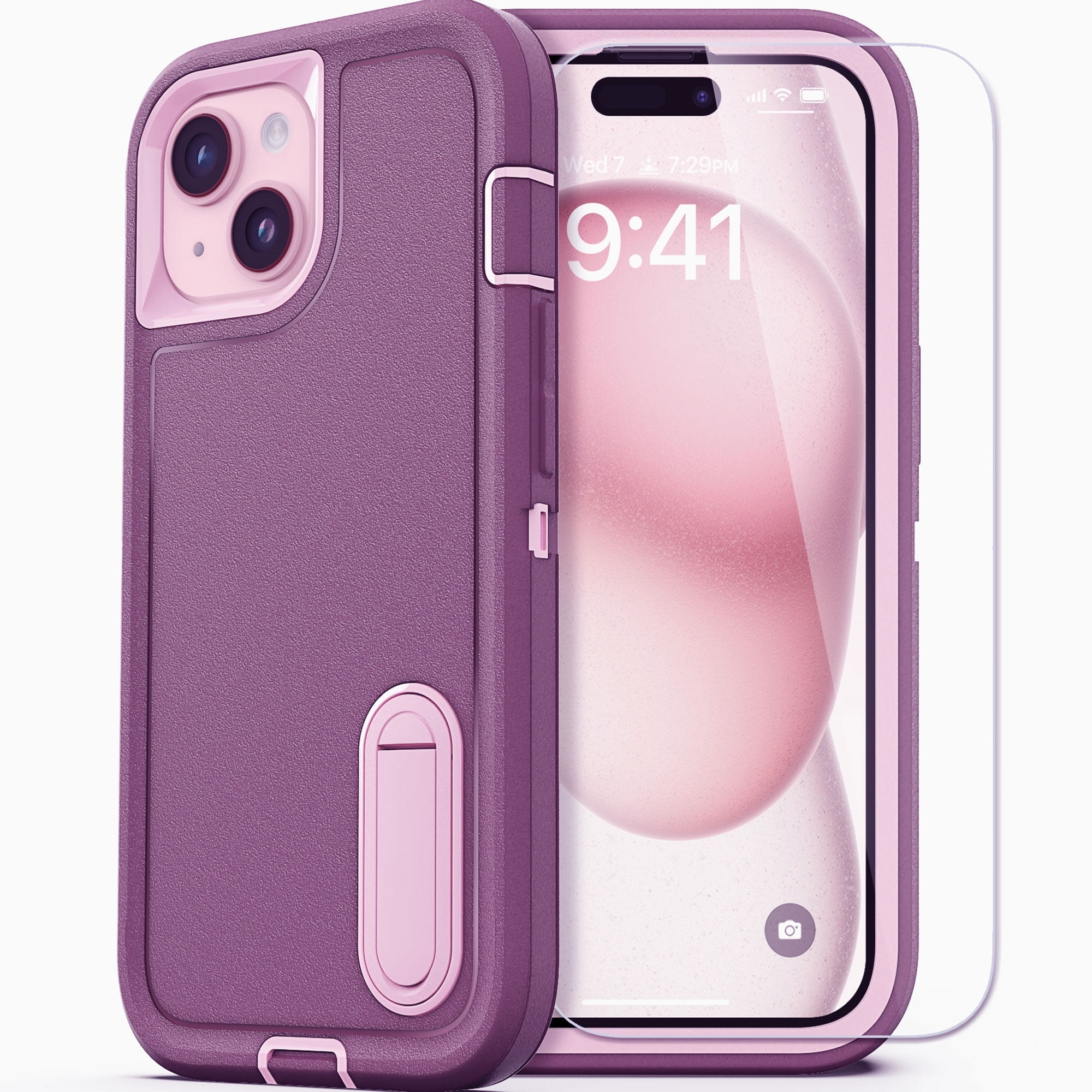 BENTOBEN Case for iPhone 15 With Screen Protector Built In Kickstand ...