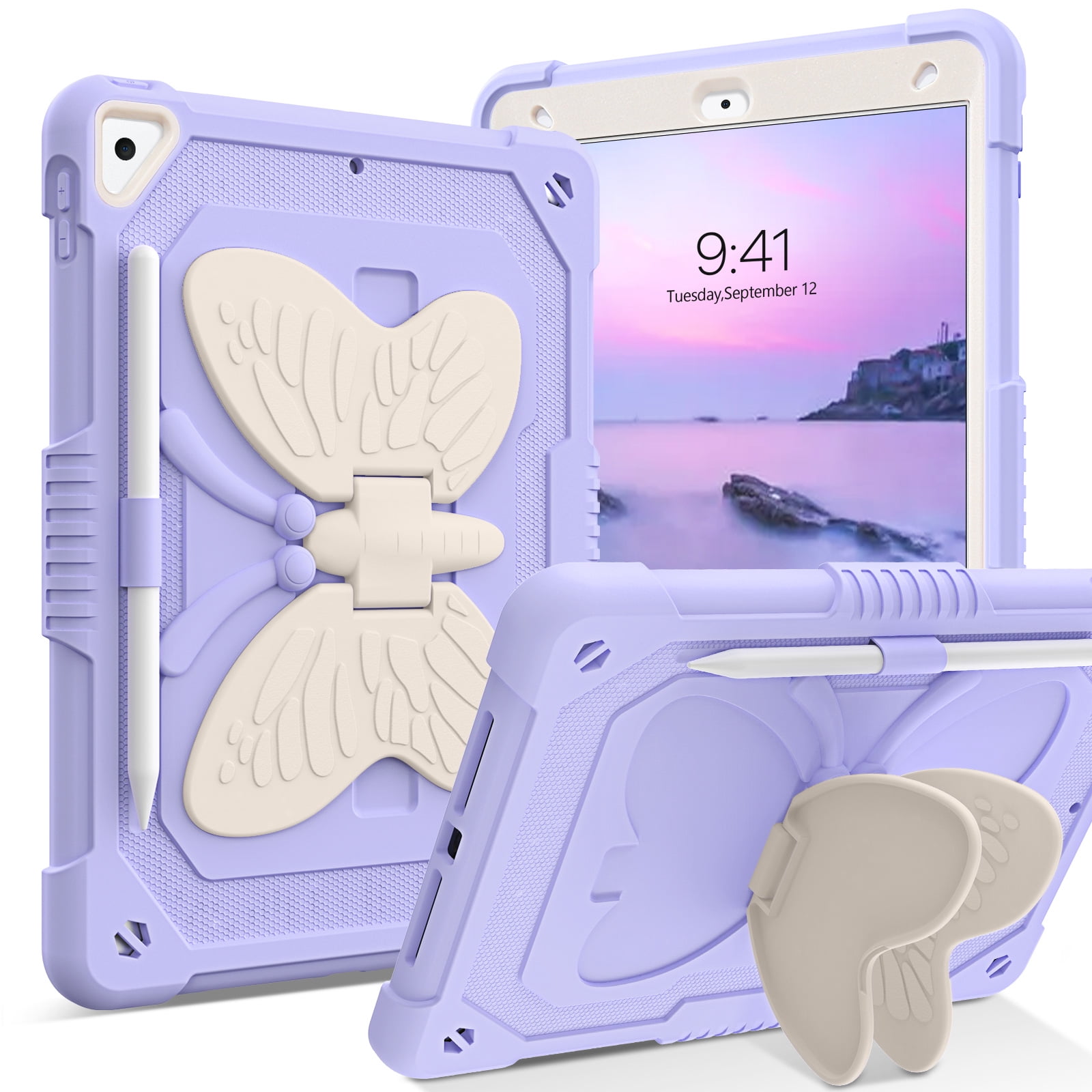 BENTOBEN iPad 9th/8th/7th Gen Case with Kickstand, Pencil Holder ...