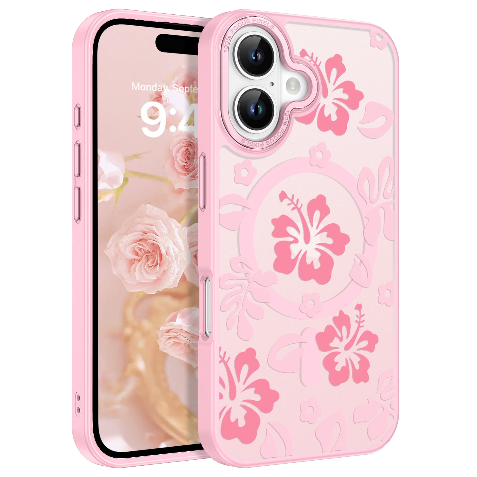 BENTOBEN for iPhone 16 Case , 6.1" Cute Flower Pattern iPhone 16 Magnetic Case Compatible with ...