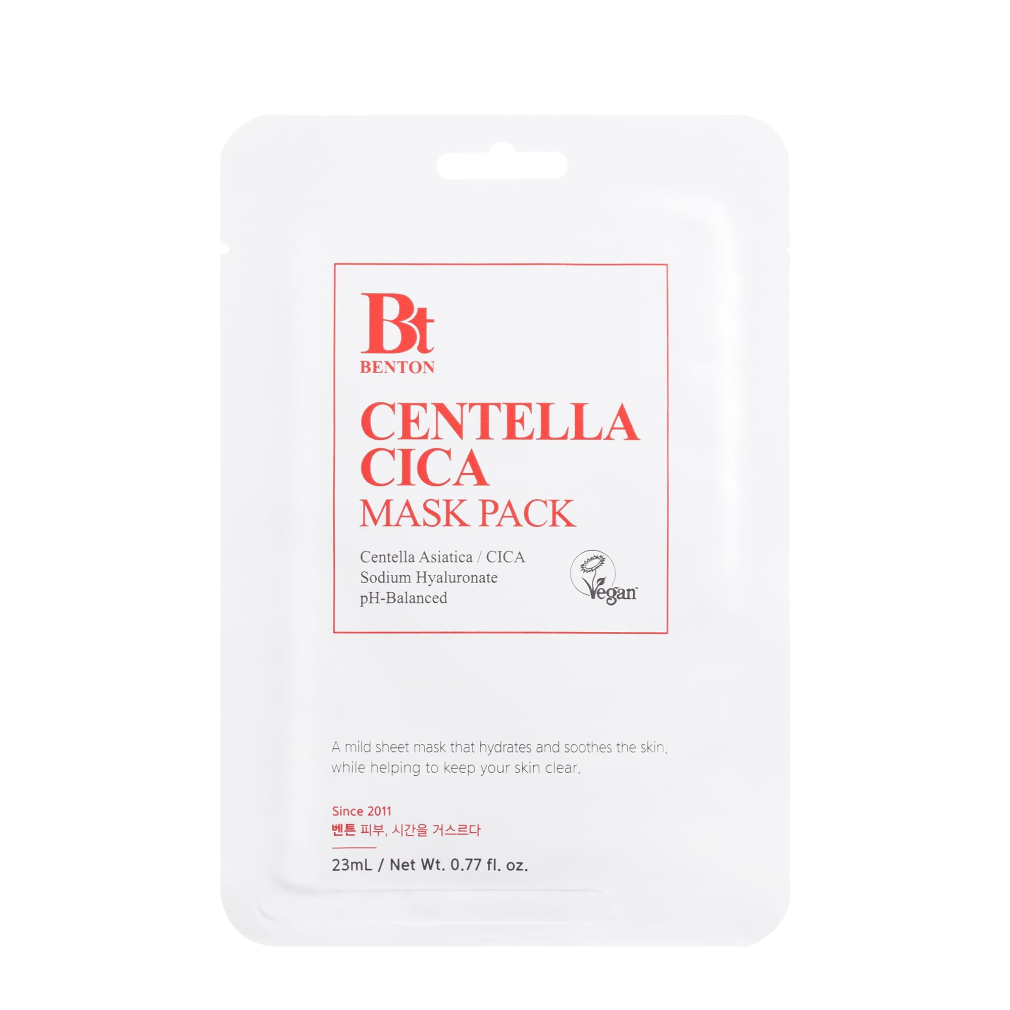 BENTON Centella Mask Pack(10 Sheets) - Korean Skin Care Face Mask with ...