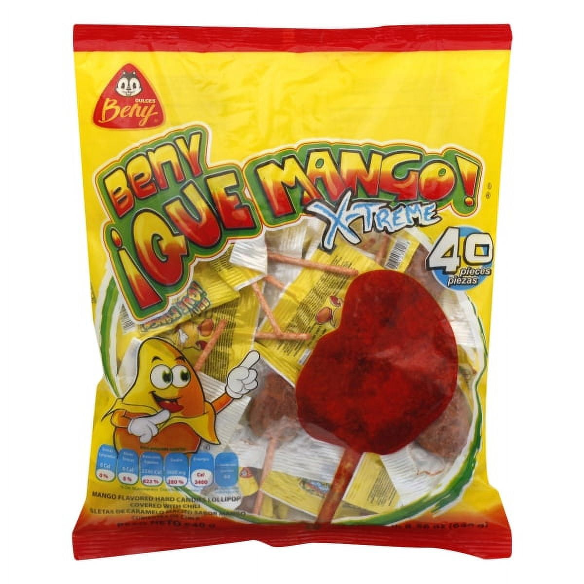 BENY X-Treme Lollipops with Chili Coating 1lb 6.56oz Bags (640g) (Mango ...