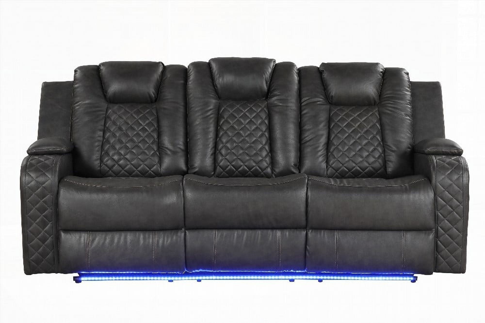 BENZ | One-touch power & LED Reclining Sofa in Gray - Walmart.com