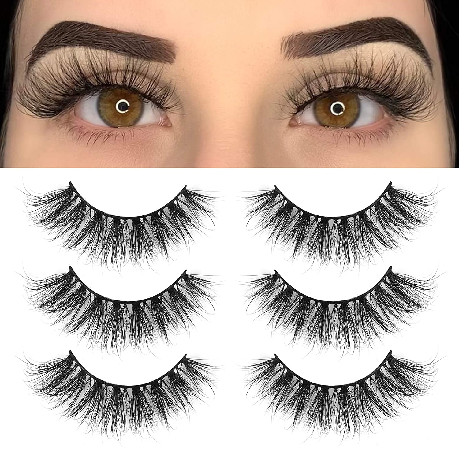 BEPHOLAN 3 Pairs 5D Super Volume Fluffy Super Soft False Eyelashes ...