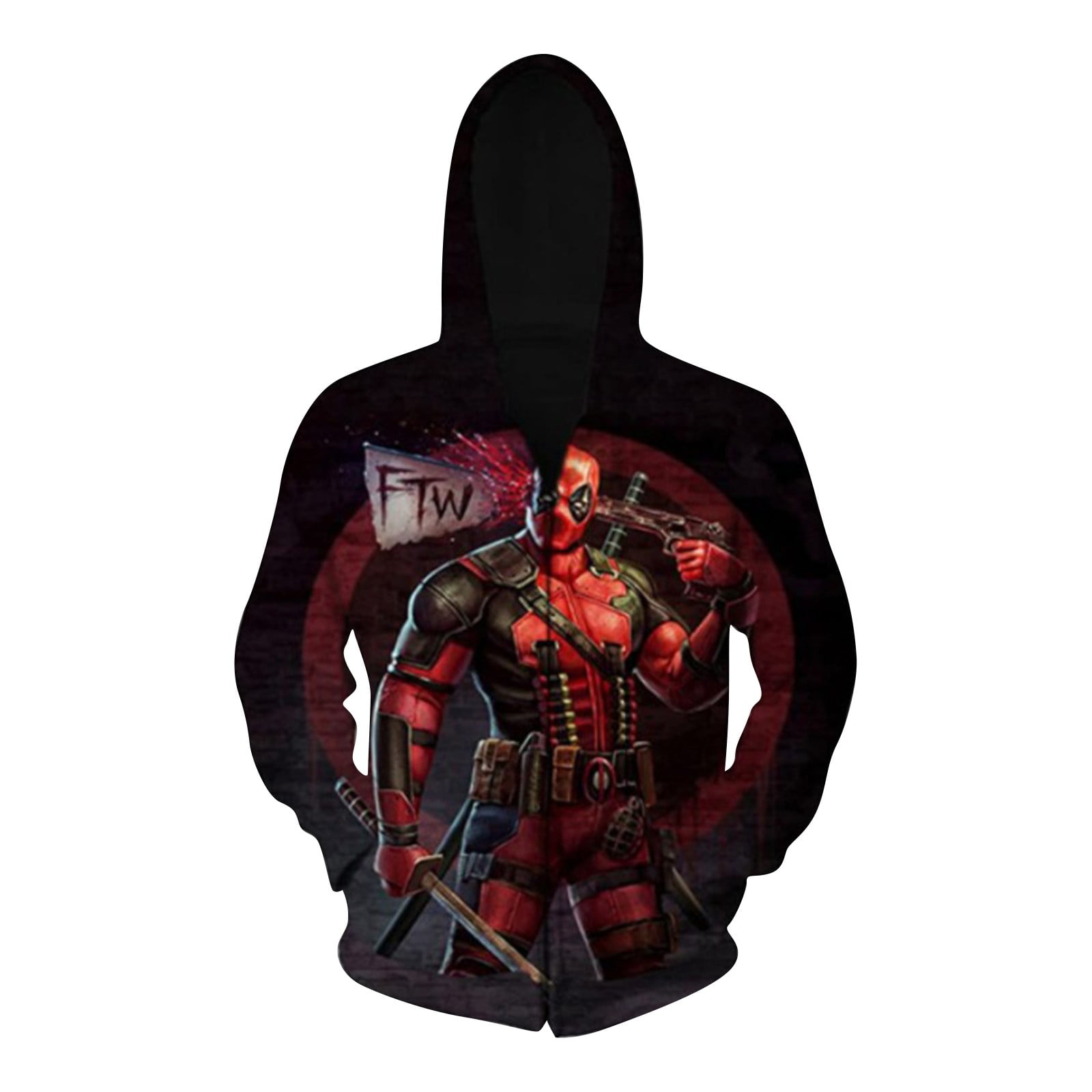 BEPONG Deadpool and Wolverine Zip Up Hoodie Cosplay Costume Shirt for ...