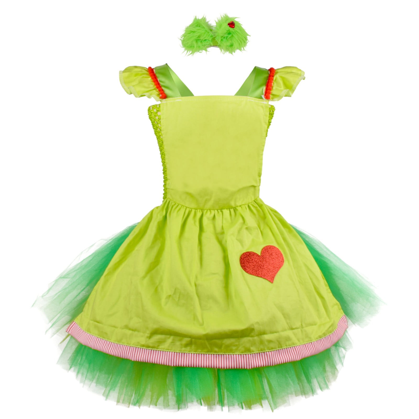 BEPONG Girls Grinch Costume, Princess Dress Costume Kids Cosplay ...