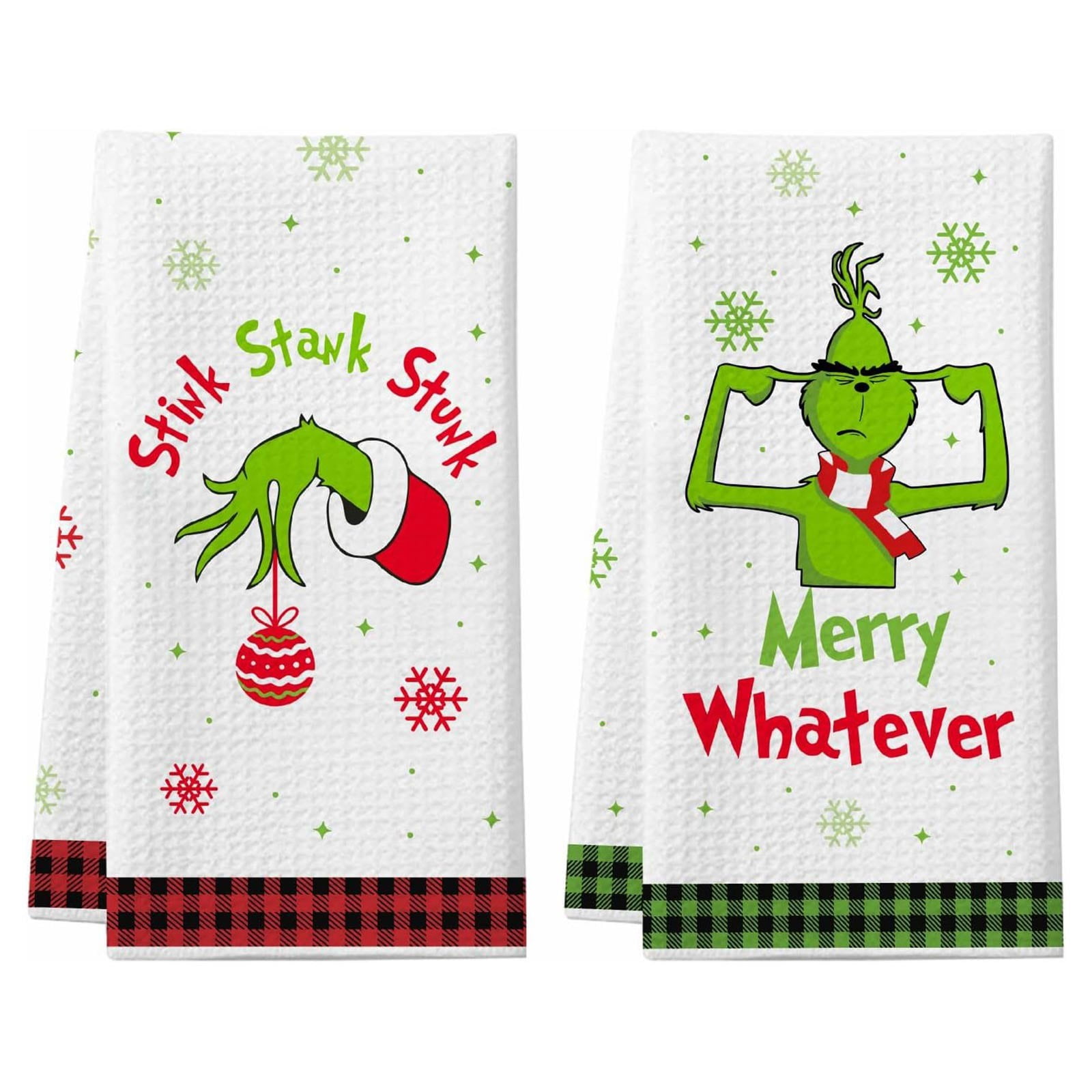 BEPONG The Grinch Christmas Decor, Christmas Grinch Kitchen Towels ...