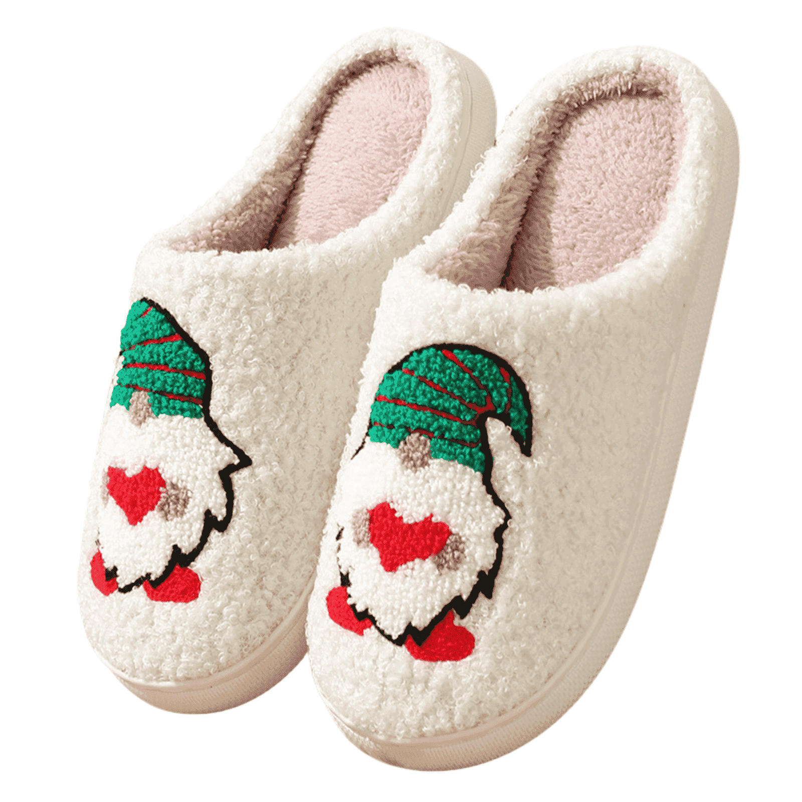 BERANMEY Christmas Reindeer Slippers for Womens Mens Plush Warm Santa ...